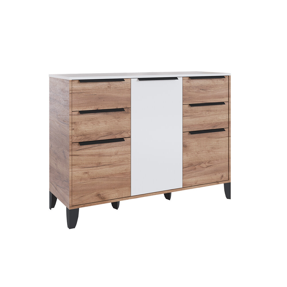 Комод ARNIKA Малави, ЛДСП, роликовые направляющие, дуб крафт табачный