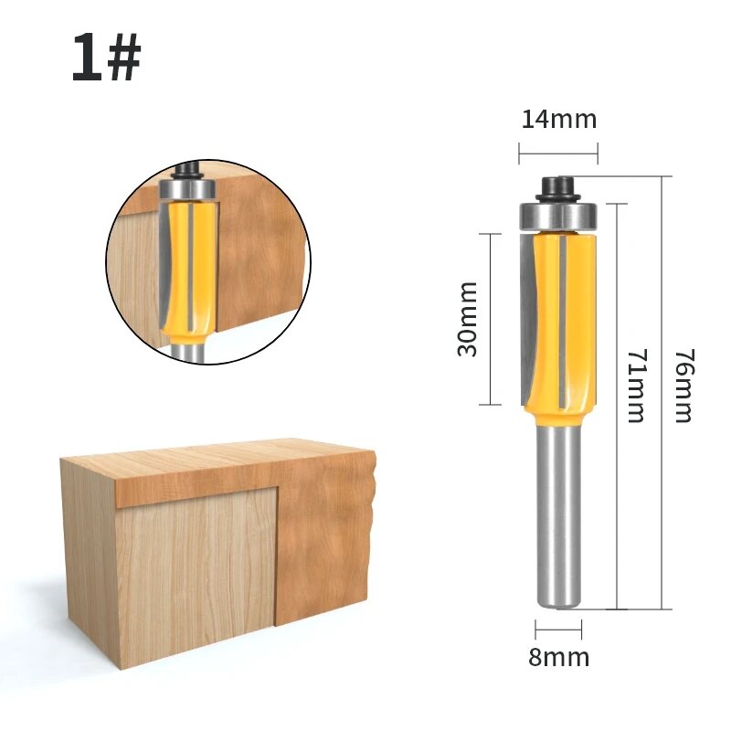 YUSUN 8 мм SHANK Z4 фреза с 4 лезвиями, деревообрабатывающий фрезерный станок для дерева 8x14x30
