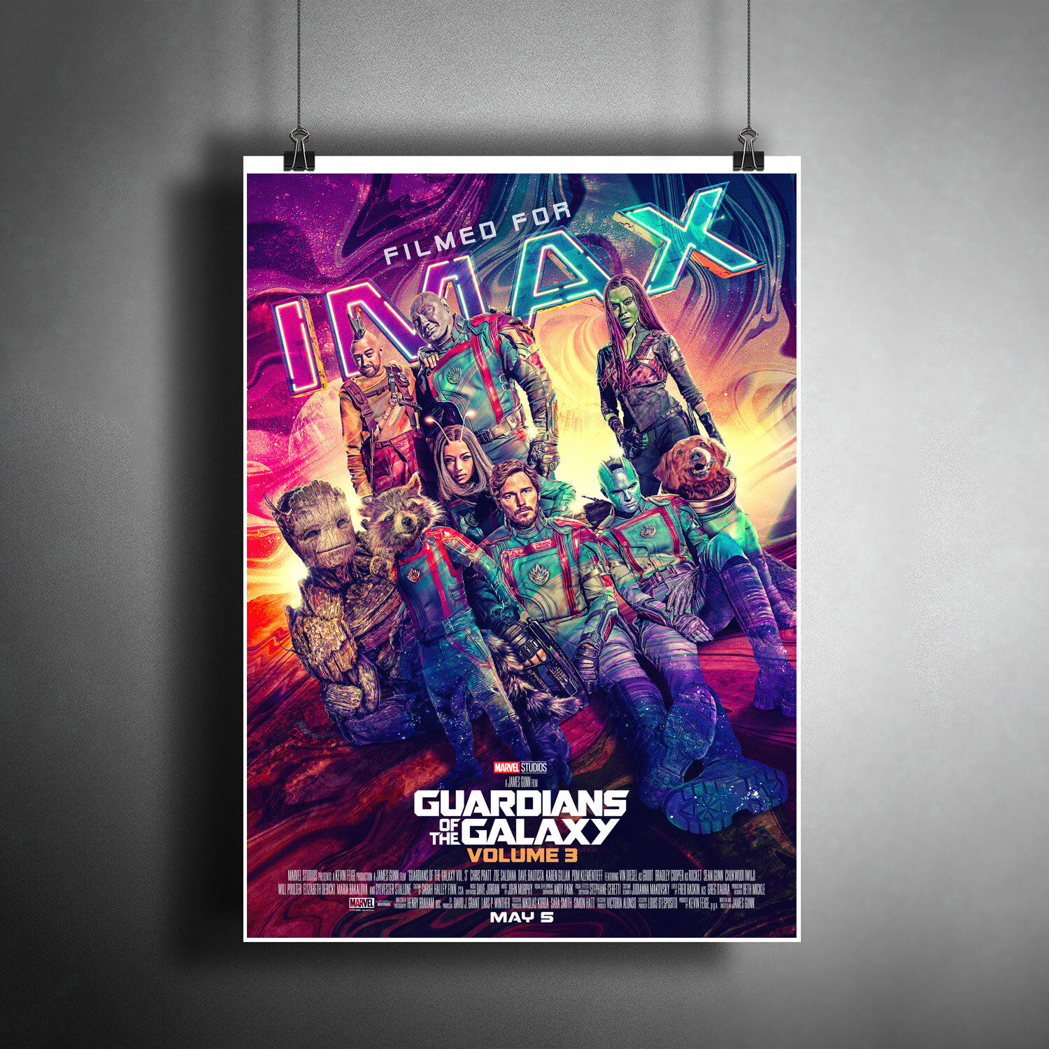 Постер плакат для интерьера "Фильм: Стражи Галактики. Часть 3 (Guardians of the Galaxy Vol. 3)" / Декор дома, офиса, комнаты, квартиры, детской A3 (297 x 420 мм)