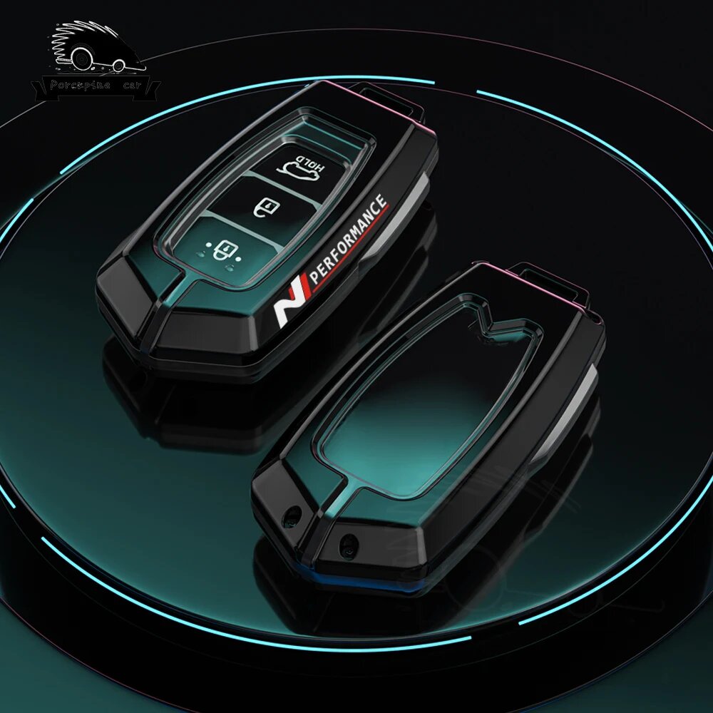 Чехол для автомобильного ключа из ПК для Hyundai N Performance Palisade Grandeur Black, B Style