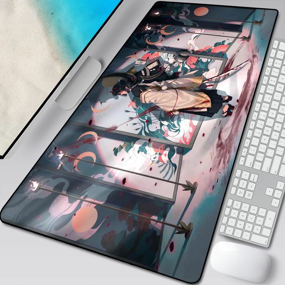 Коврик для мыши японского аниме master компьютерные аксессуары черно-белая клавиатура резиновый коврик для стола 40x90cm