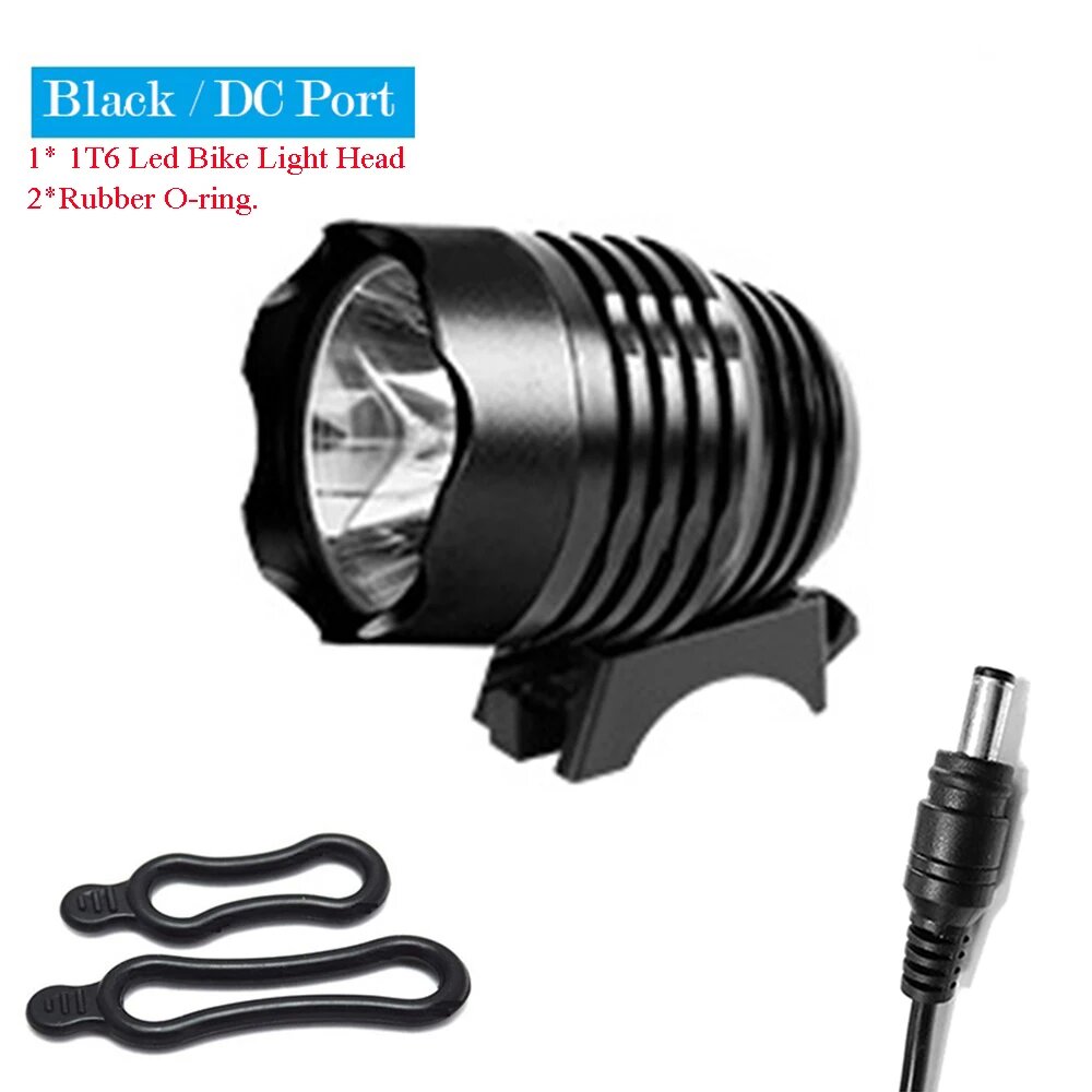 LED велофонарь T6 LYX-B01L алюминиевый Черный, Black-T6-DC 8.4V