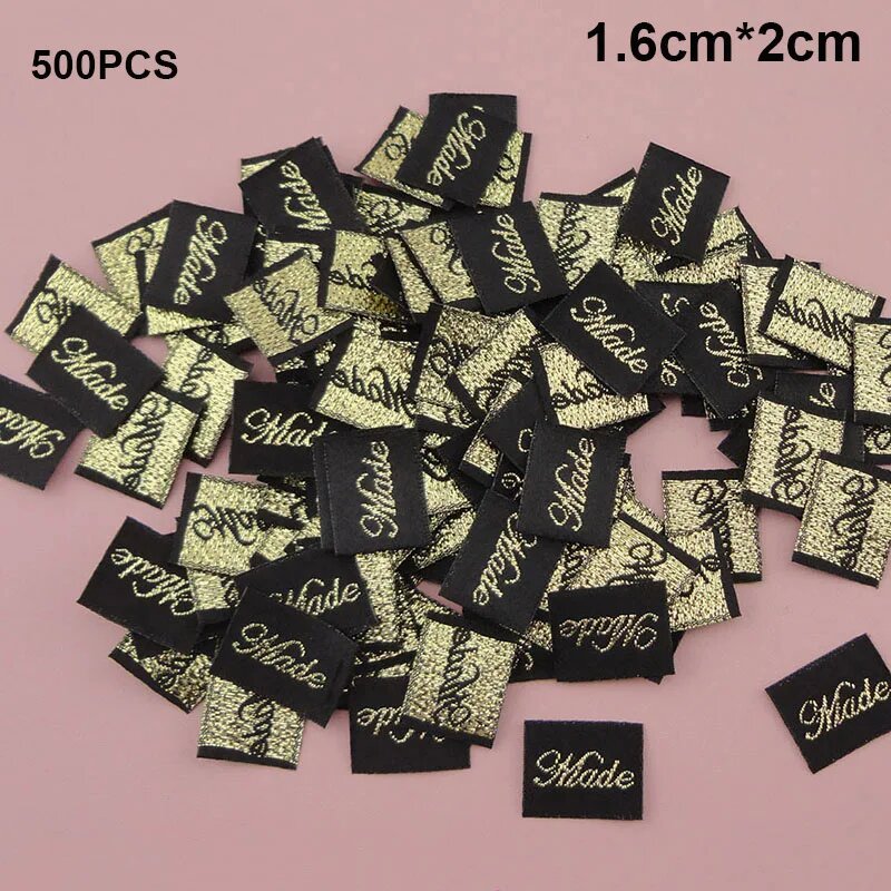 Ручные тканевые этикетки с вышивкой 500 шт No 11