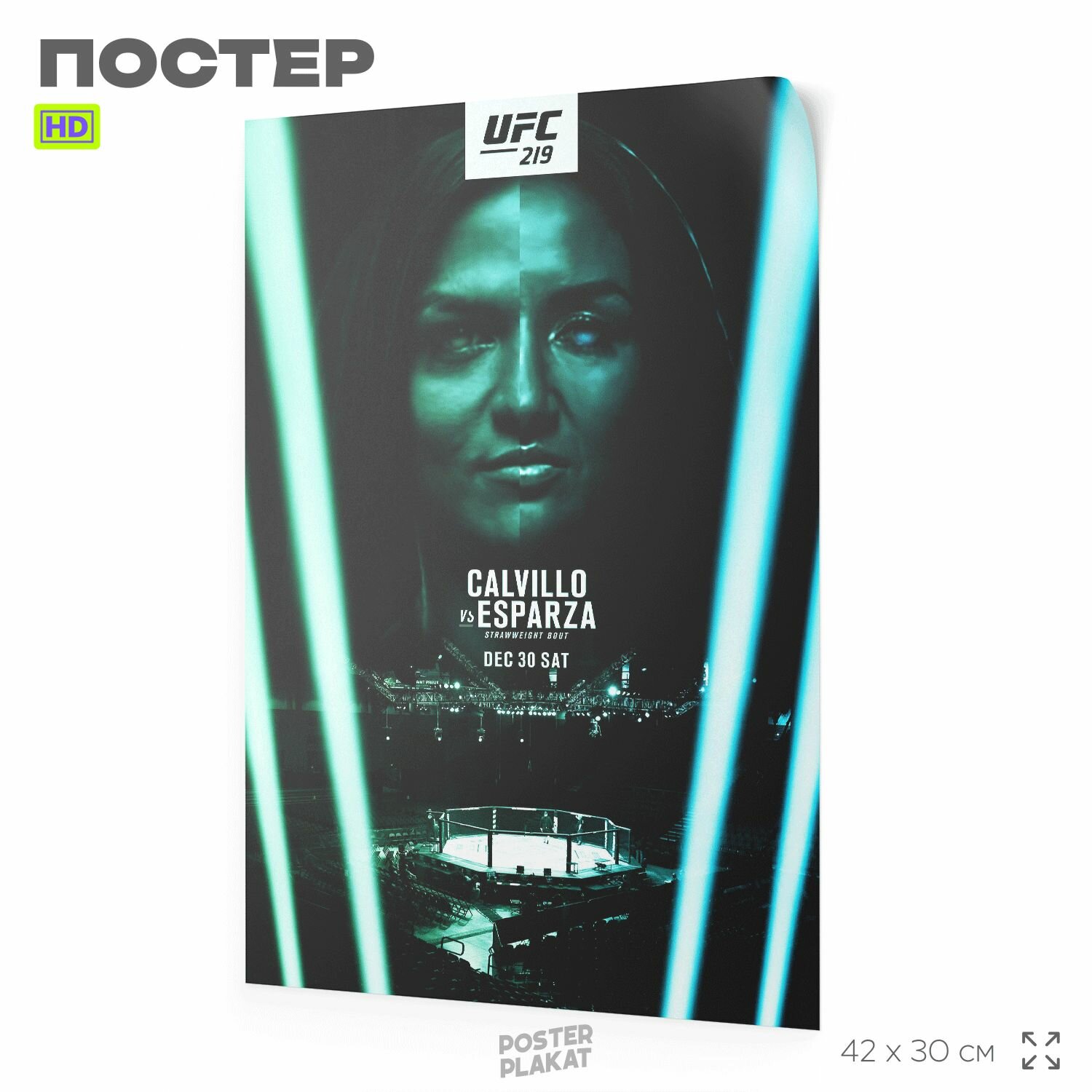 Постер UFC / Ultimate Fighting Championship, Синтия Кальвильо, Карла Эспарза, смешанные единоборства, ММА, А3 (420х297 мм), Постер Плакат