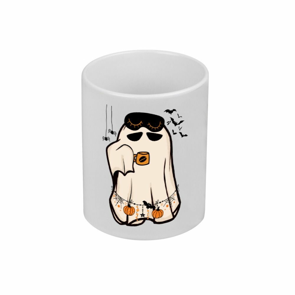 Кружка Привидение пьёт кофе, Хэллоуин