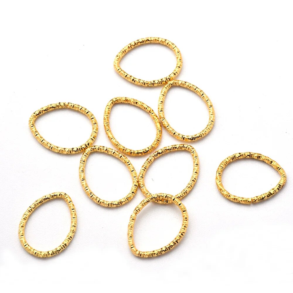 Позолоченные круглые соединительные кольца 18x14mm, Water drop gold