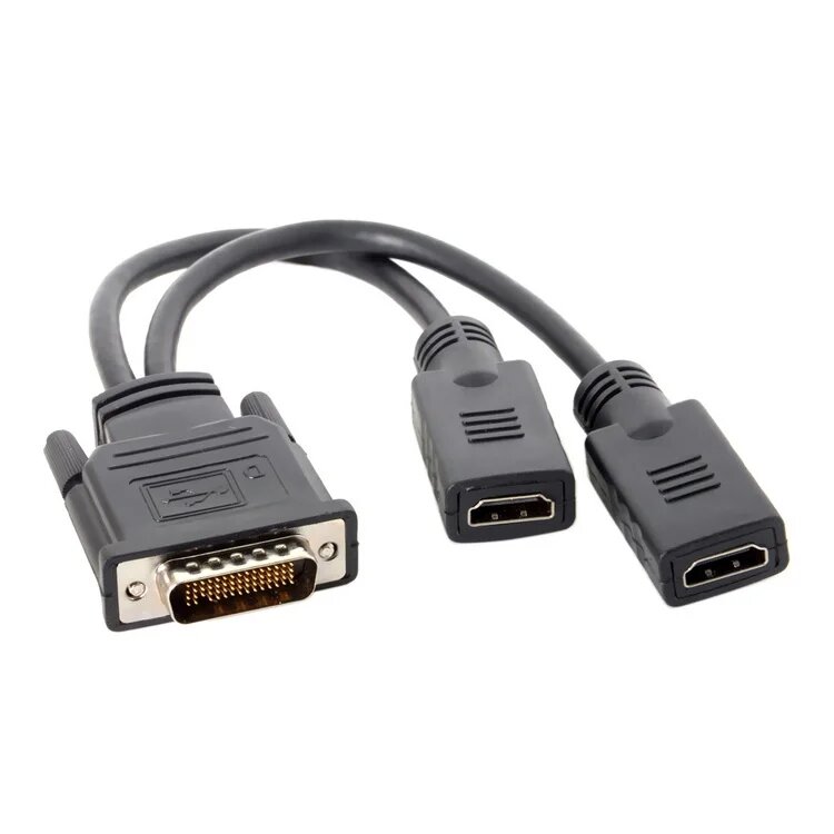QinMSY кабель DMS59 на 2 VGA Черный, DMS 59Pin-2 HDMI