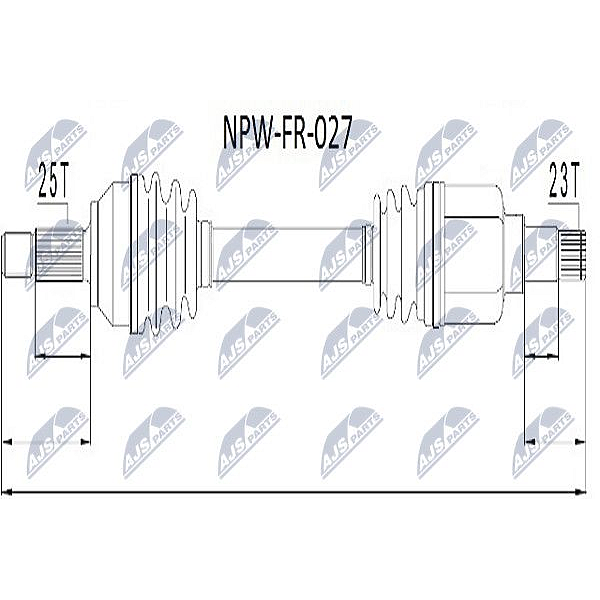 NTY NPW-FR-027 полуось Ford (Форд) Fusion (Фюжин) 1.4 02- / лев /