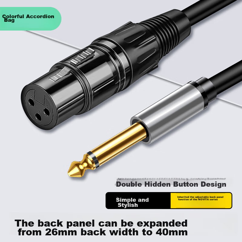 Beishanque 6.35mm to XLR Female Cable, Male to Female Audio Microphone Cable, 2-Pin XLR Single Channel, Microphone Mixer Amplifier Connection Cable, 2 Meters