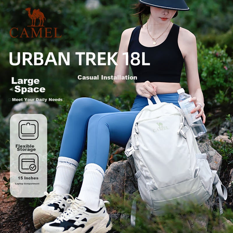 Рюкзак CAMEL, Backpack for Men And Women Water-Resistant Travel Bag Lightw, водонепроницаемый, для путешествий, для активного отдыха, школьный, лёгкий, унисекс, песочный