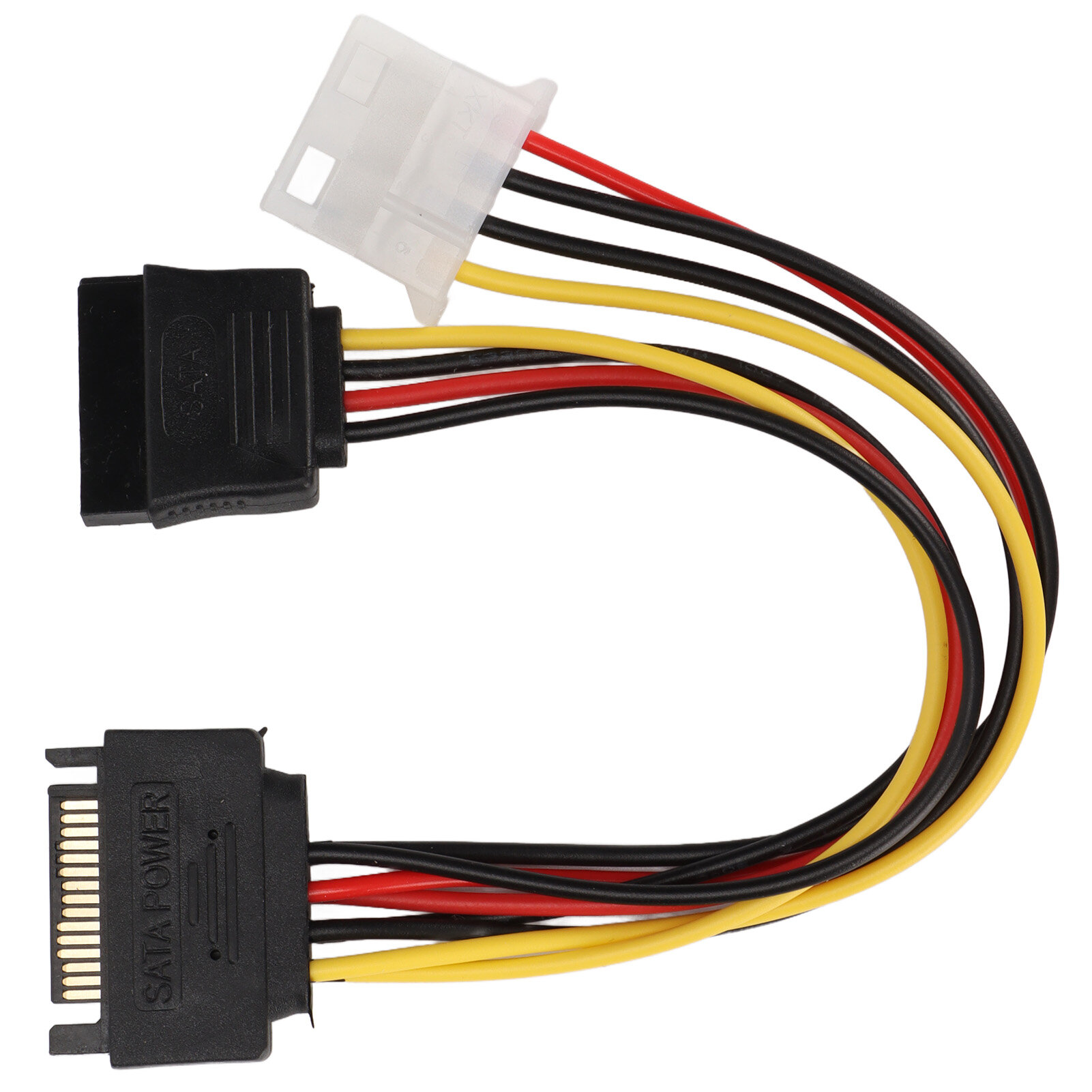Кабели SATA 18 см, 2 удлинительных кабеля SATA, 15-контактный штекер на Molex, 4-контактный разъем и 15-контактный разъем для обновления корпуса компьютера