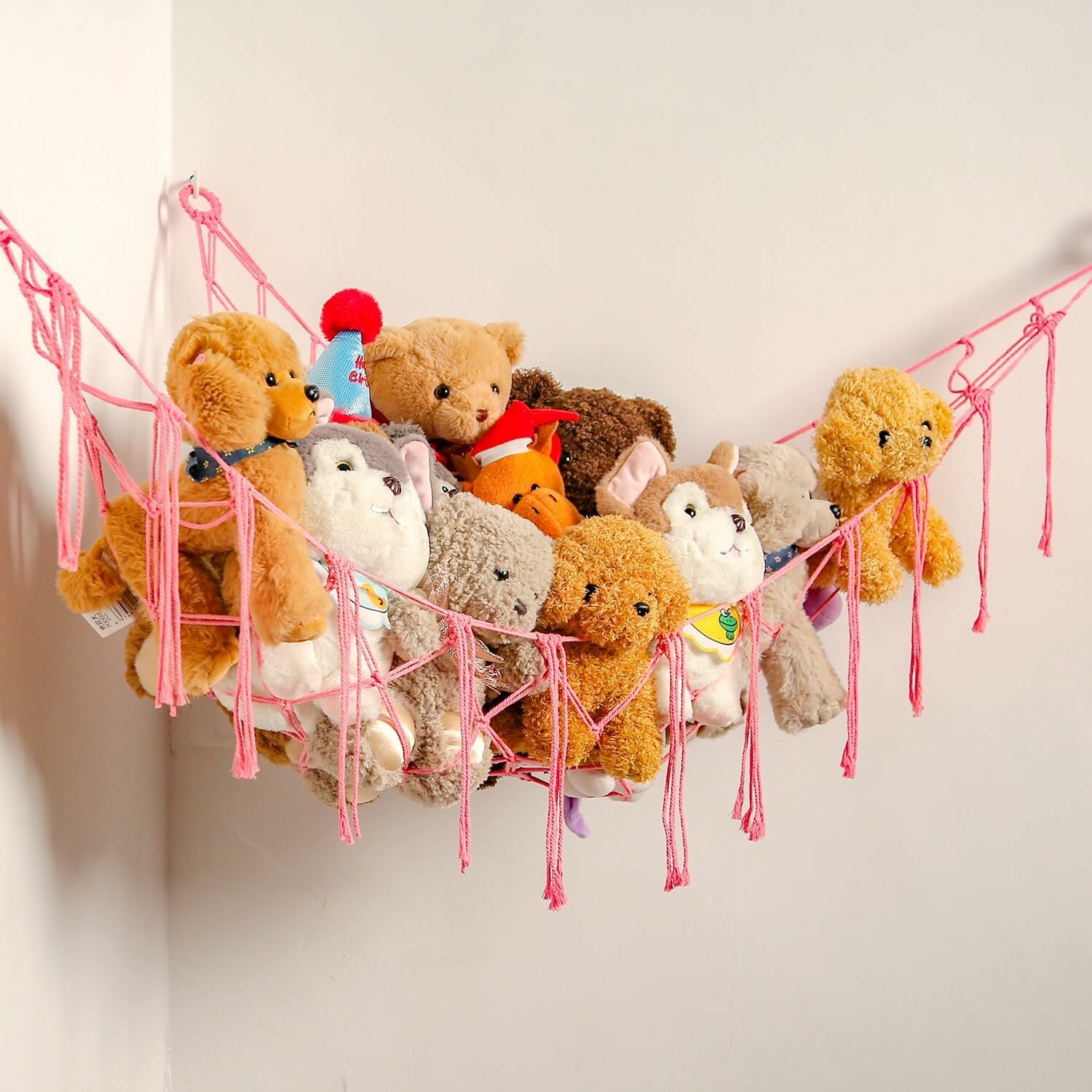 Сетка-гамак угловой / органайзер для хранения игрушек 150 см, ширина 100см, высота 100 см