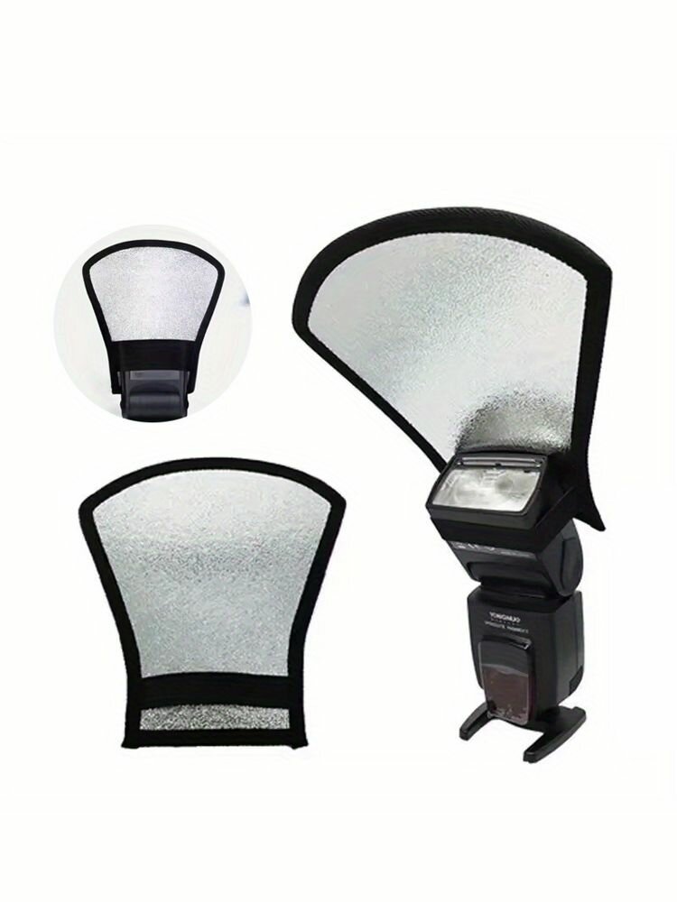 Один универсальный портативный серебряный отражатель вспышки для Canon, Nikon, Sony DSLR камер мягкое освещение аксессуары