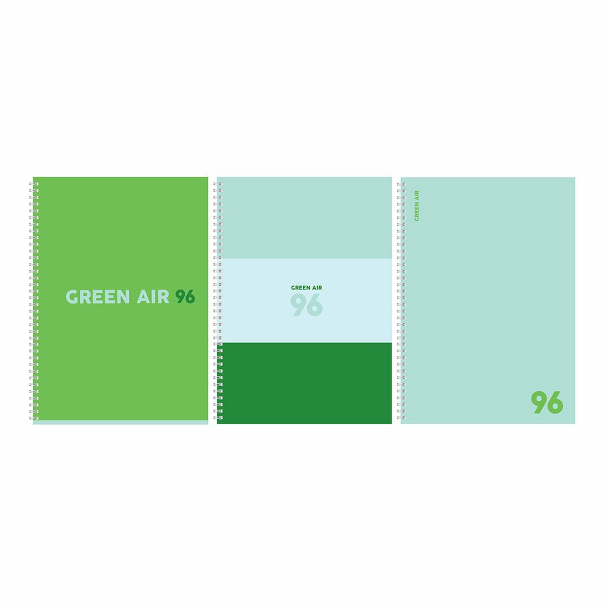 Тетрадь общая 96л, А4 BG "Green air" (клетка, спираль, матовая ламинация) (Т4гр96_лм 11925), 3шт.