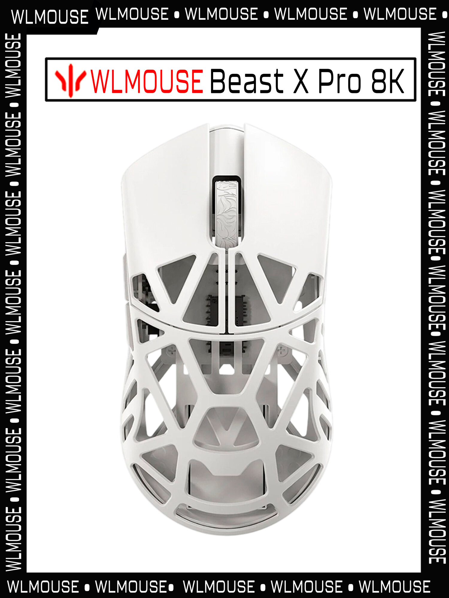 Мышь WLMOUSE Beast X Pro 8K Milky, игровая беспроводная White слоновая кость