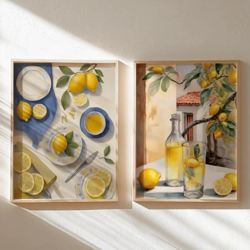 Лимоны, Италия, постер 40x60см, 2шт, без рамки