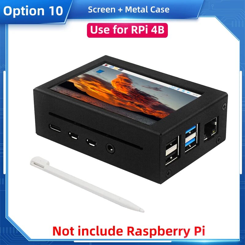 SHCHV Сенсорный экран 3,5 дюйма для Raspberry Pi 4/3B+/3B 4B Metal Case