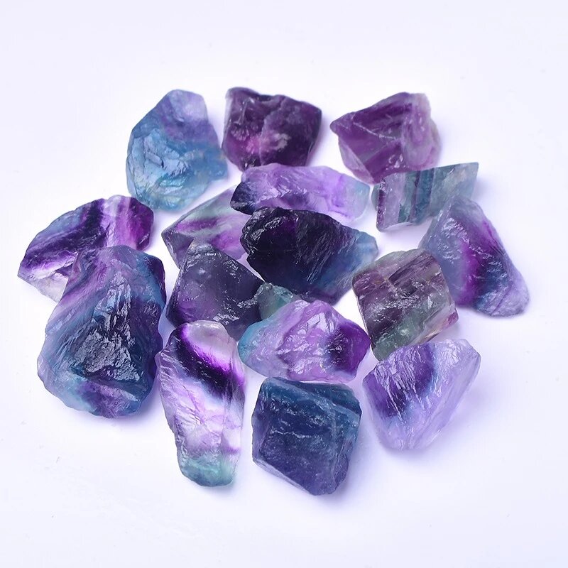 Натуральный кристалл кварца 12 цветов Фиолетовый, 10g, colored fluorite