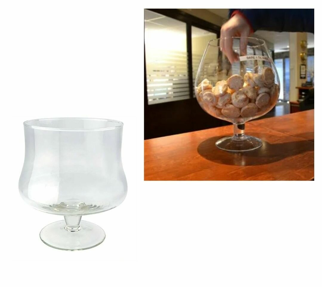 Ваза Стеклянная Бокал , для цветов, для декора