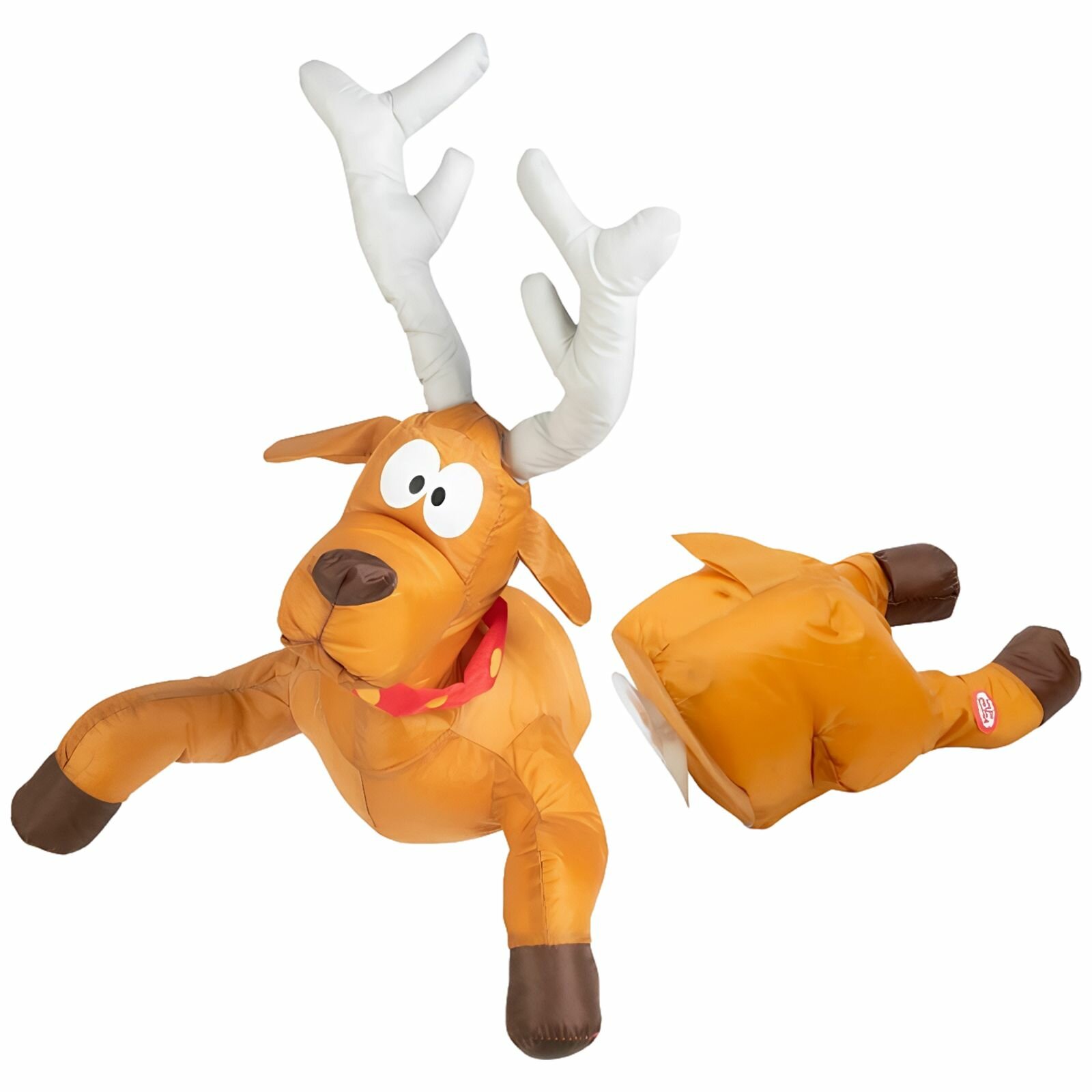 Анимационная фигурка Санты, разрушает окно