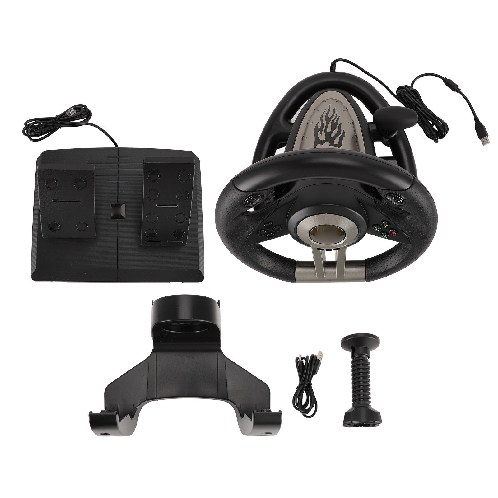 Руль и педали для ПК, универсальный игровой руль с вращением на 180 градусов, USB для PS3