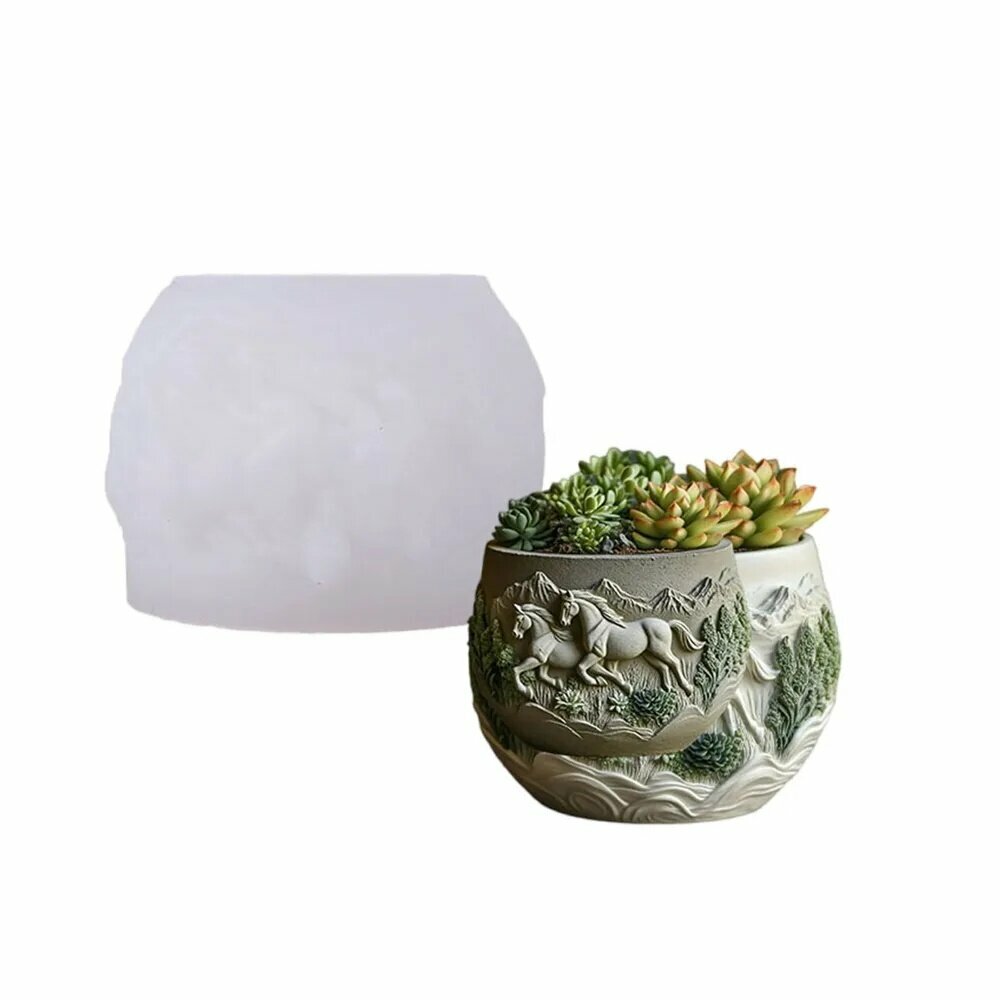 Силиконовая форма для украшений в виде лошади ручного изготовления изделий из смолы и демонстрации суккулентов