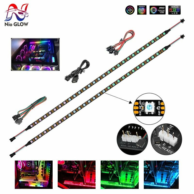 RGB лента WS2812 10cm, 6LED, 5v 3pin IP65