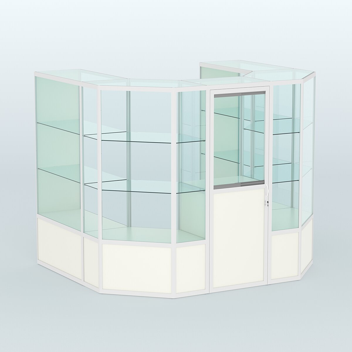 Павильон из профиля пристенный №3в ( 4,32 кв. м), Белый