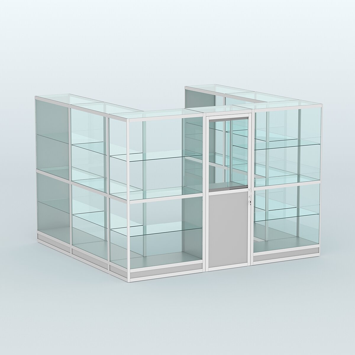 Павильон из профиля пристенный №5г (6,75 кв. м), Серый