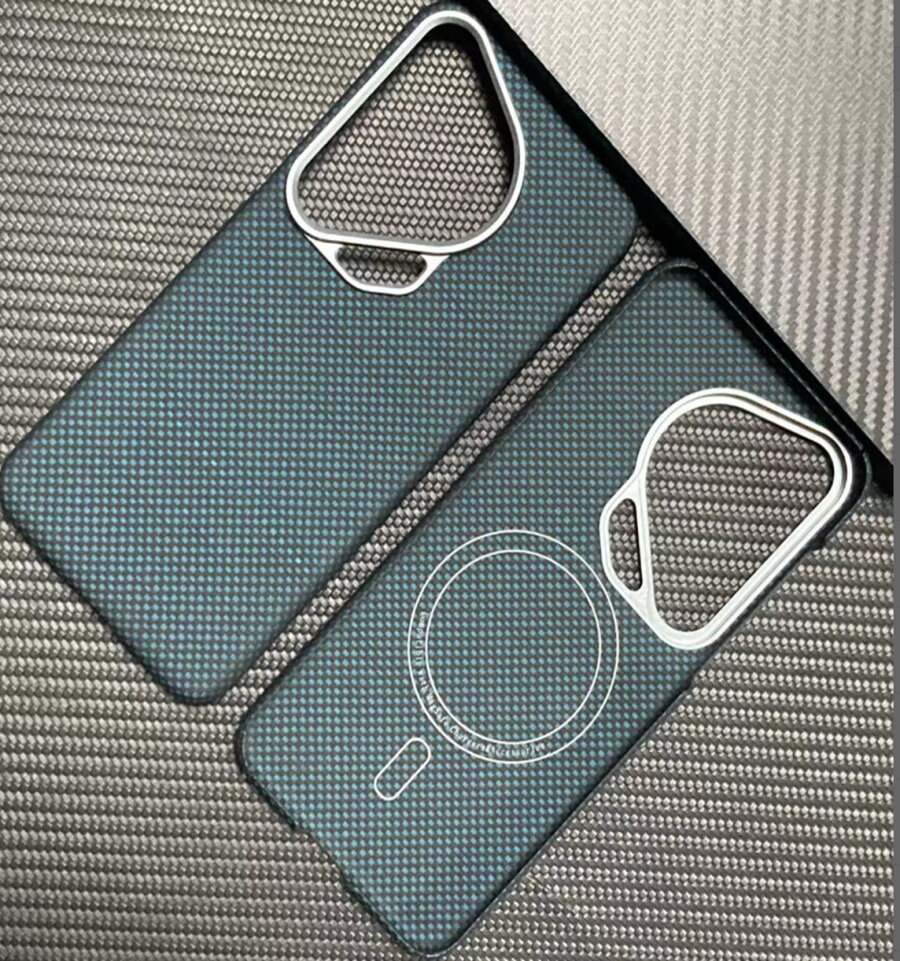 Карбоновый чехол Carbon Shield для Huawei Pura 70 Ultra Metal Frame с Magsafe Blue