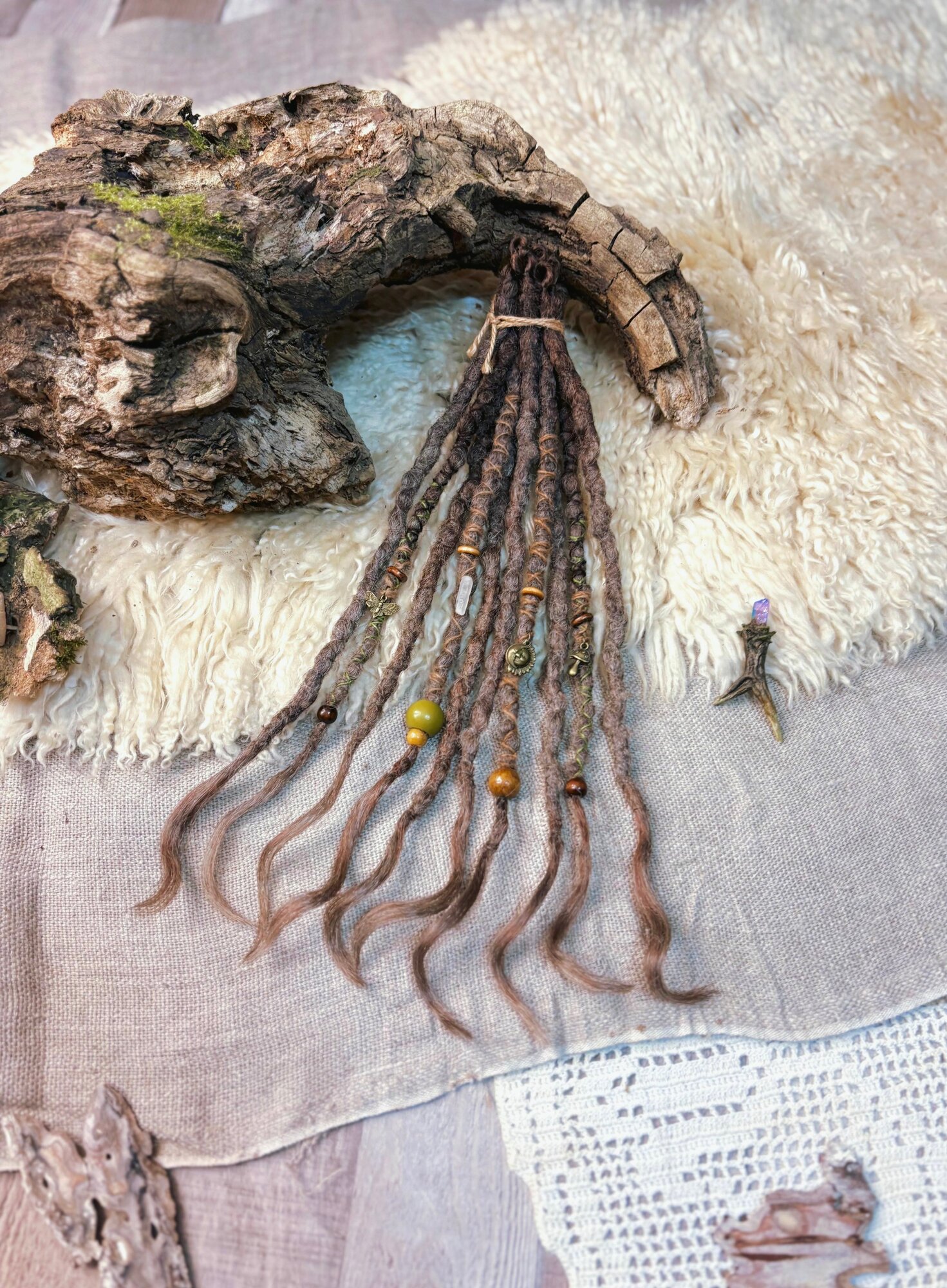 Се дреды из канекалона, имитирующие натуральные дреды "Antlers", ручная работа