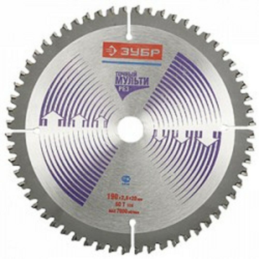 Отрезной диск по дереву Зубр 36907-190-30-60 d=190 мм, посадочный d=30 мм