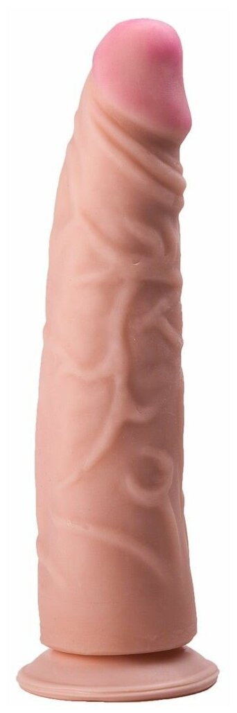 Реалистичный дилдо на подошве-присоске - 22,8 см, LOVETOY (А-Полимер), CyberSkin, телесный