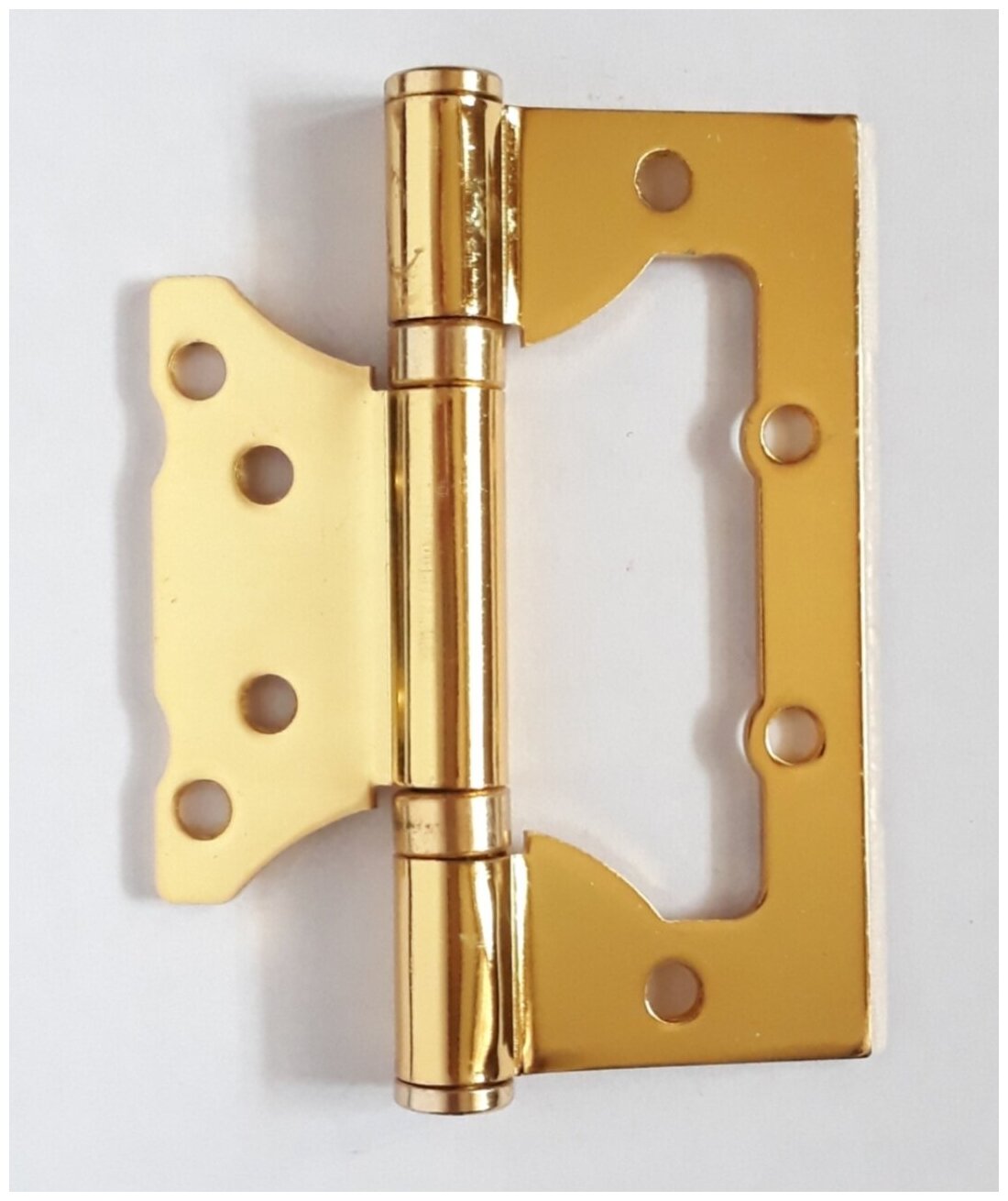 Петля дверная неврезная 100мм " бабочка"( жёлтый цвет ) Поштучно.