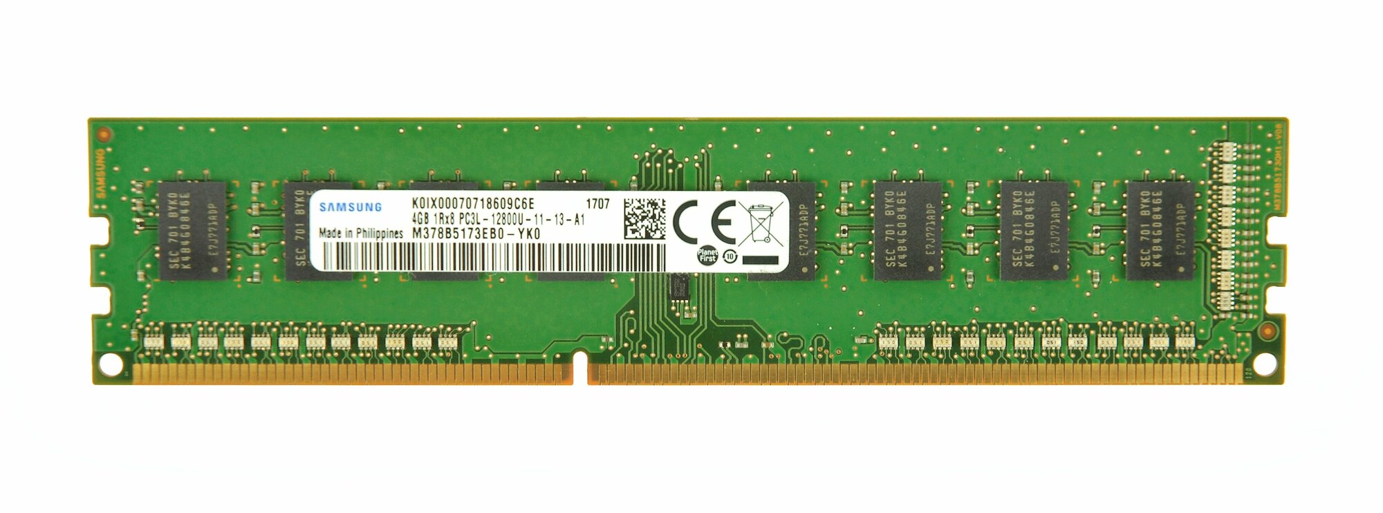Оперативная память Samsung 4 ГБ DDR3L 1600 МГц DIMM CL11 M378B5173EB0-YK0