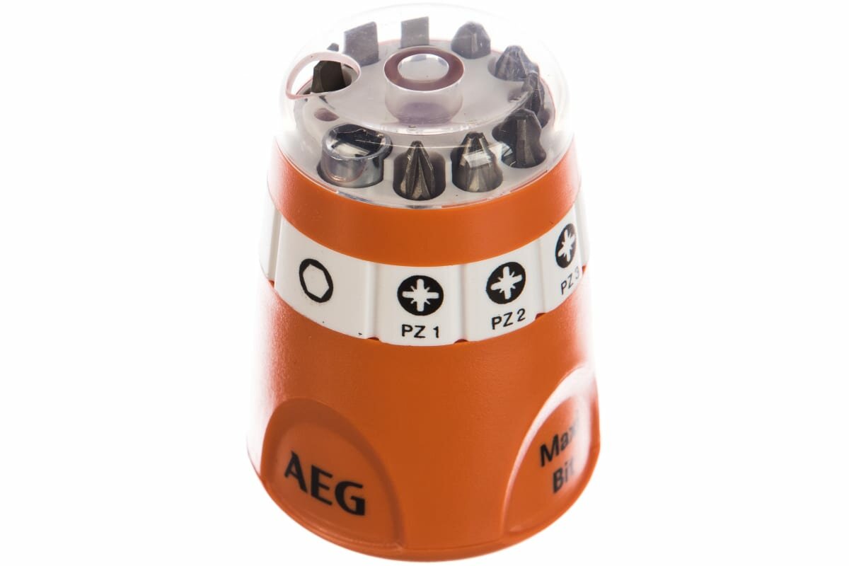 AEG Набор 10шт, биты+маг держатель, SlРhPz,25мм, Maxi-Bit 4932399493