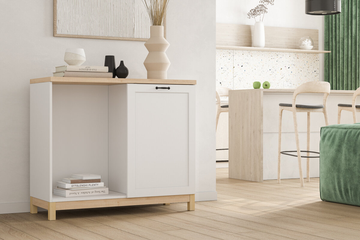 Комод Техас-6 МДФ Белый для документов для книг для обуви для одежды для посуды 110*93.2*45