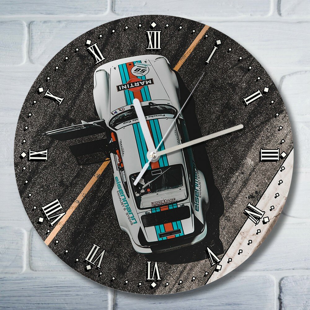 Настенные часы УФ "Спорт Гонки (машина автомобиль, Подарок для брата, папы) - 9146"