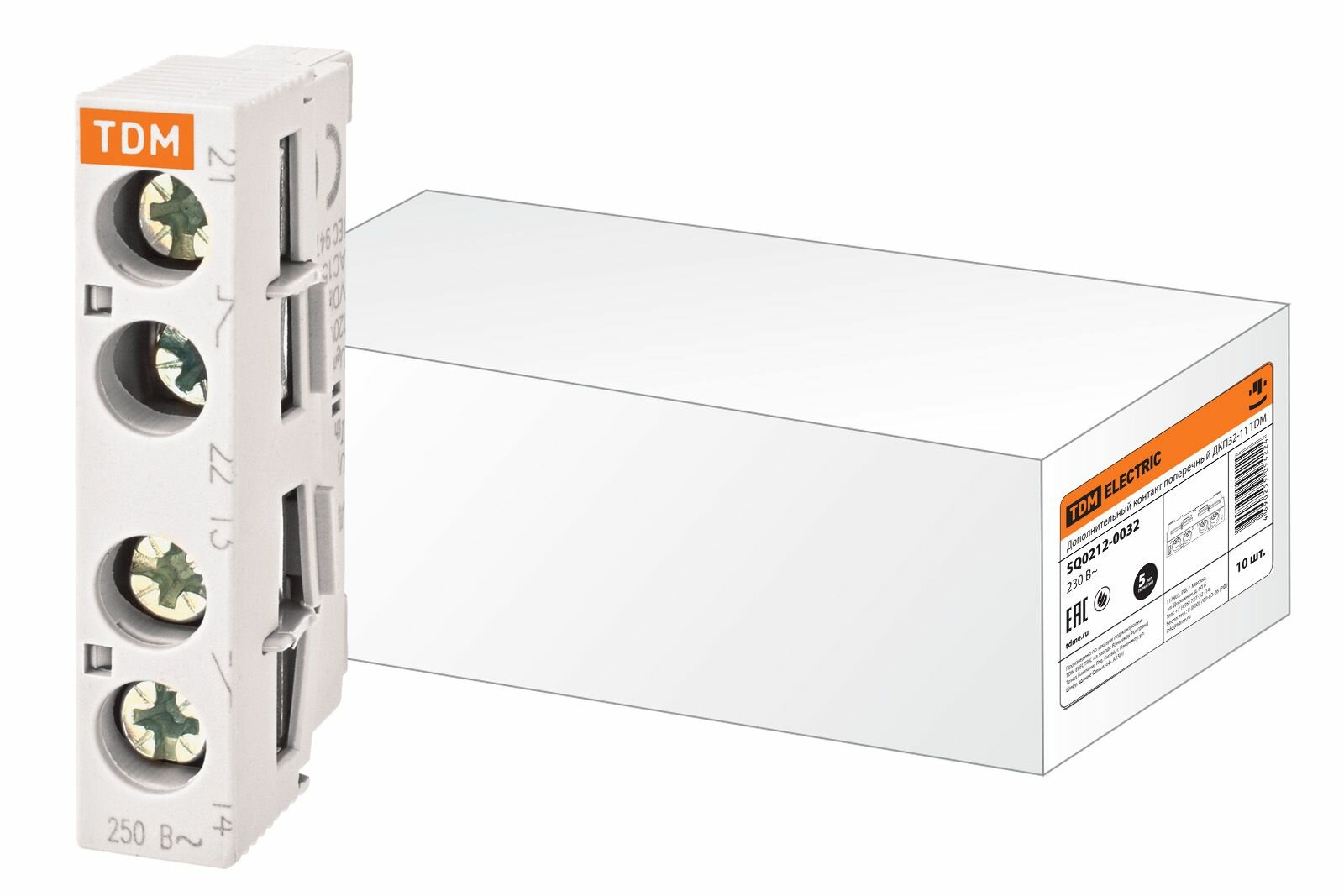 Дополнительный контакт TDM ELECTRIC ДКП32-11, 1 NO+1 NC, 3 полюса, IP20, белый