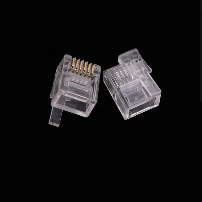 RJ12 6P6C разъем красный синий зеленый 50 шт. Transparent