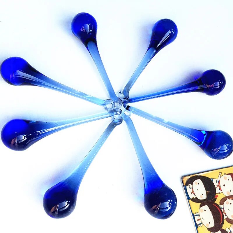 Синие стеклянные подвески TZ 30 шт.