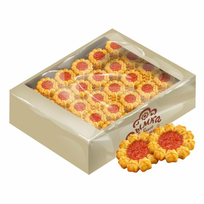 Печенье Дымка Арабеска с клубничным конфитюром, 3 кг