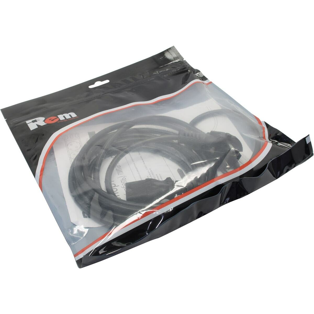 Rem (ЦМО) Кабель компьютер - розетка 220V 3м Европейский стандарт, Г-образный