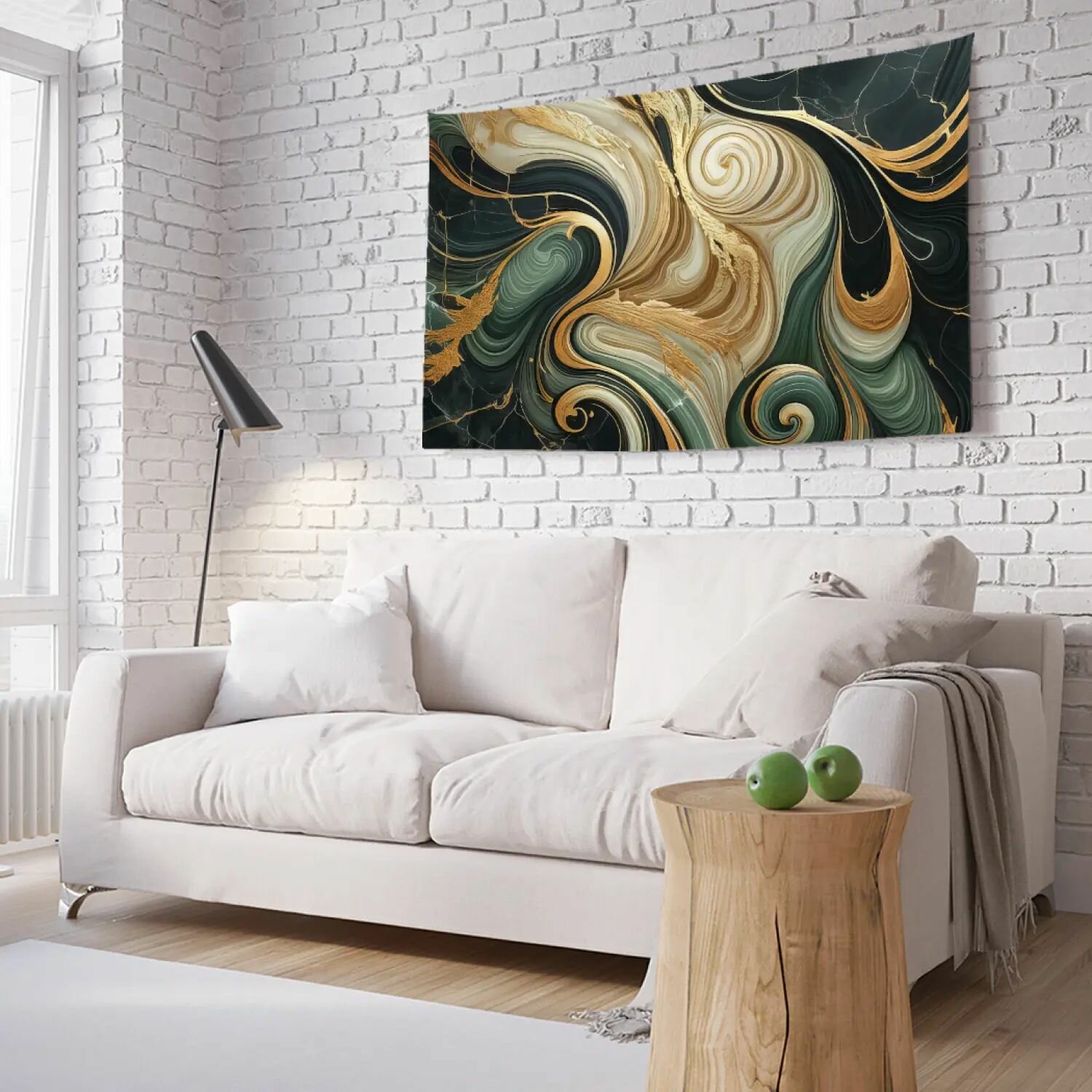 Горизонтальное фотопанно на стену JoyArty "Мраморные волны", из ткани, 100х150 см