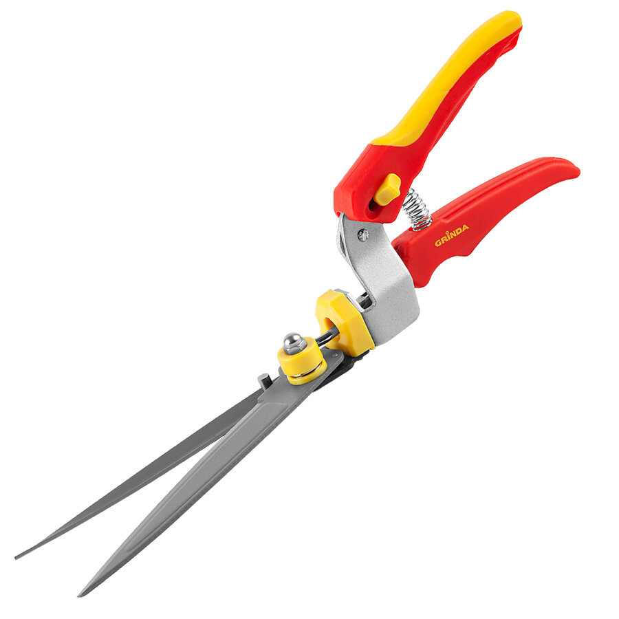 Ножницы GRINDA для стрижки травы, пластмассовые ручки, поворотный механизм 180 гр, 368мм {8-422015_z01}
