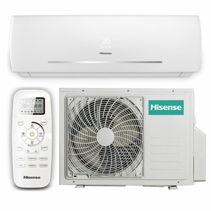 Кондиционер сплит система Hisense NEO Classic A AS-09HR4RYDDC00G / AS-09HR4RYDDC00W, до 25 м2 не инвертор, настенный, 5 скоростей, 4D Auto Air, R32. энергоэффективность А, белый
