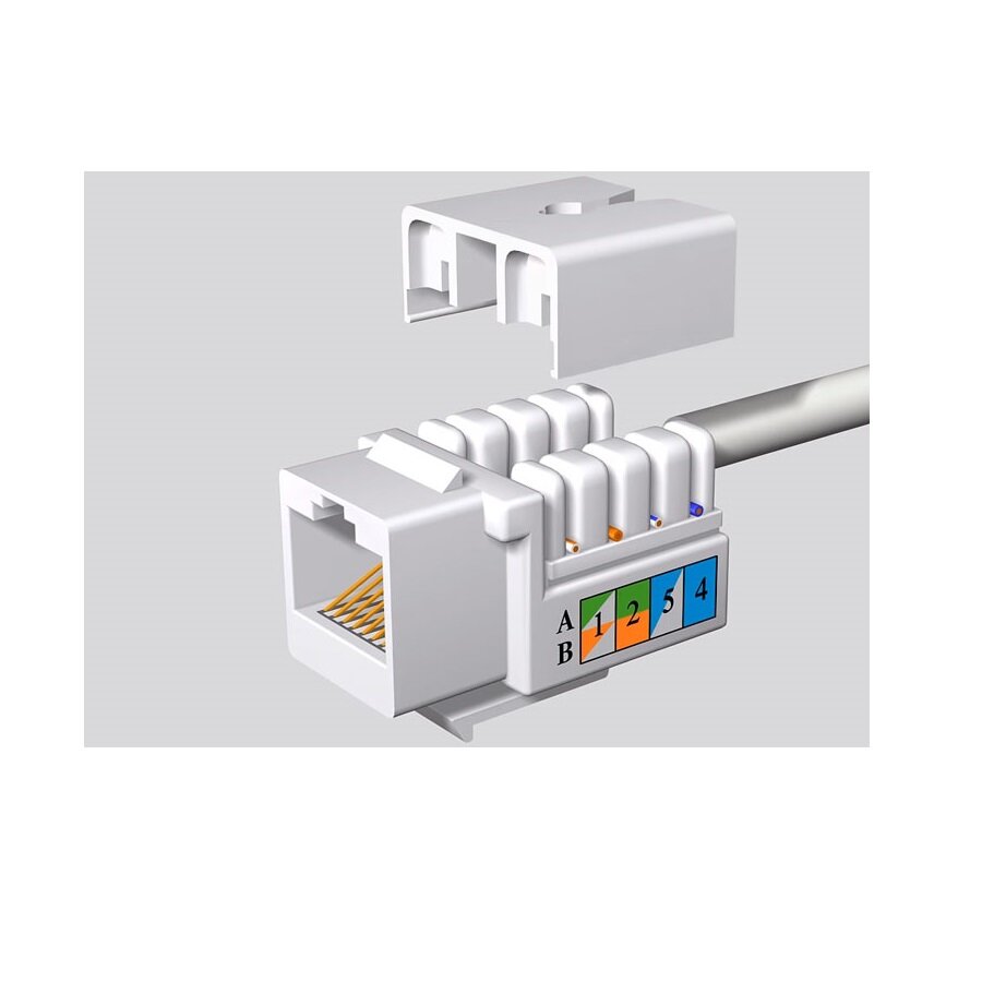 Вставка Keystone Jack RJ-45 категория 6 со стяжкой KJ-RJ45-Cat.6