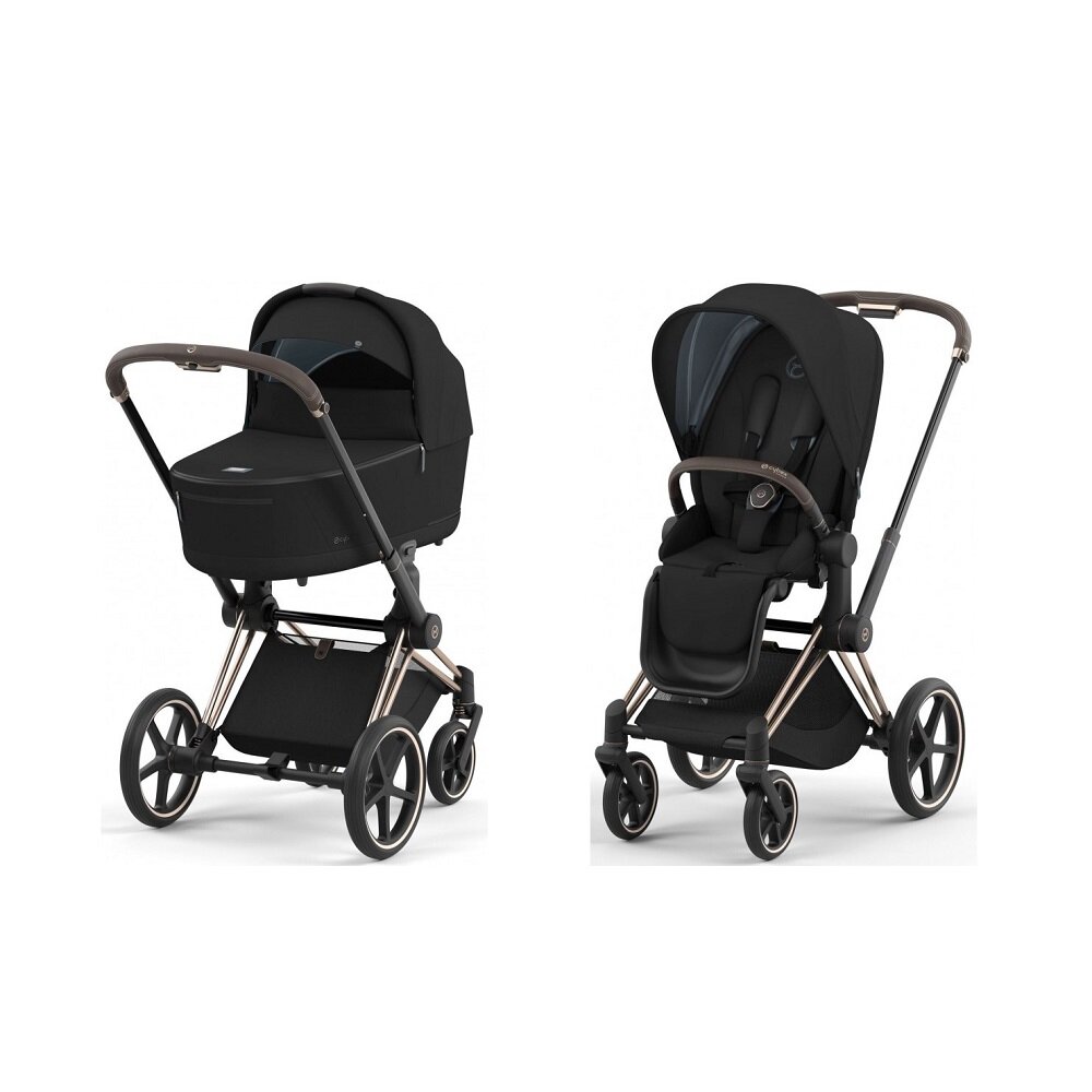 Коляска 2 в 1 Cybex Priam IV Sepia Black/Rosegold