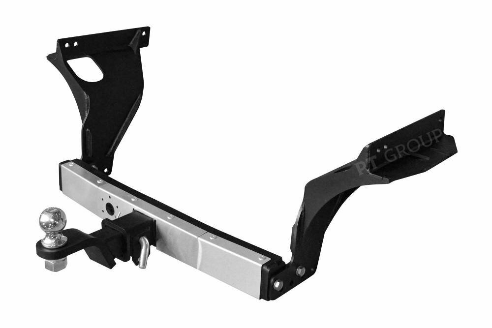 Фаркоп (ТСУ) на Рено Дастер с 2021 со съемным квадратом, тип Е, с накладкой из нержавейки