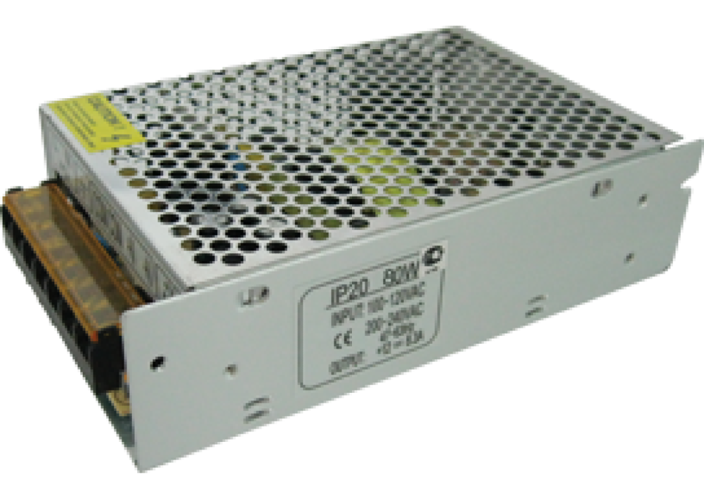 Драйвер Ecola / Экола LED strip Power Supply для светодиодной ленты в металлическом корпусе, серый, 159х98х42мм, 80Вт, 220-12V, IP20 / блок питания